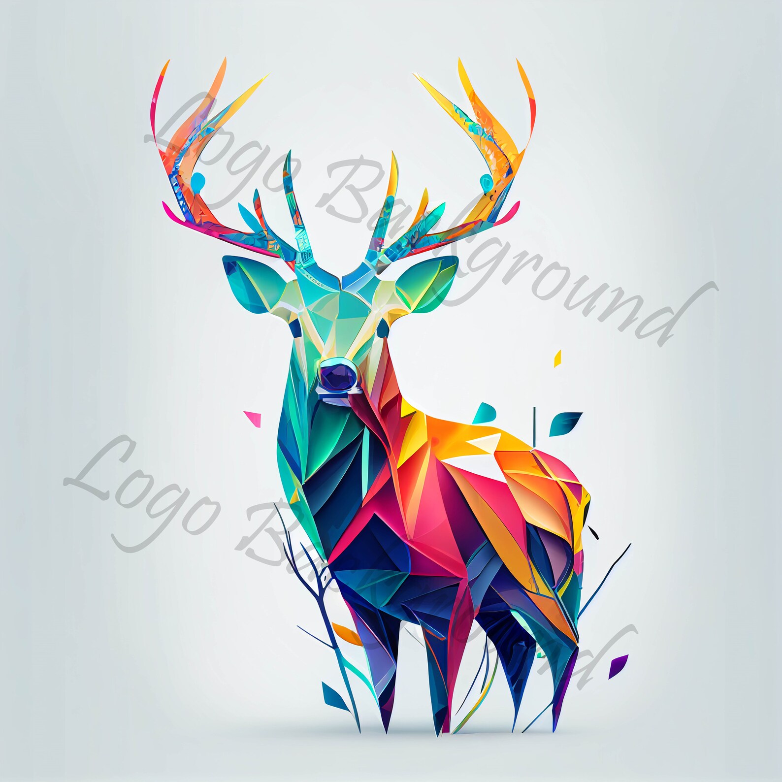 5x Polygon Deer Motif, Logo Animals, High Resolution Jpgs, 300 Dpi ...