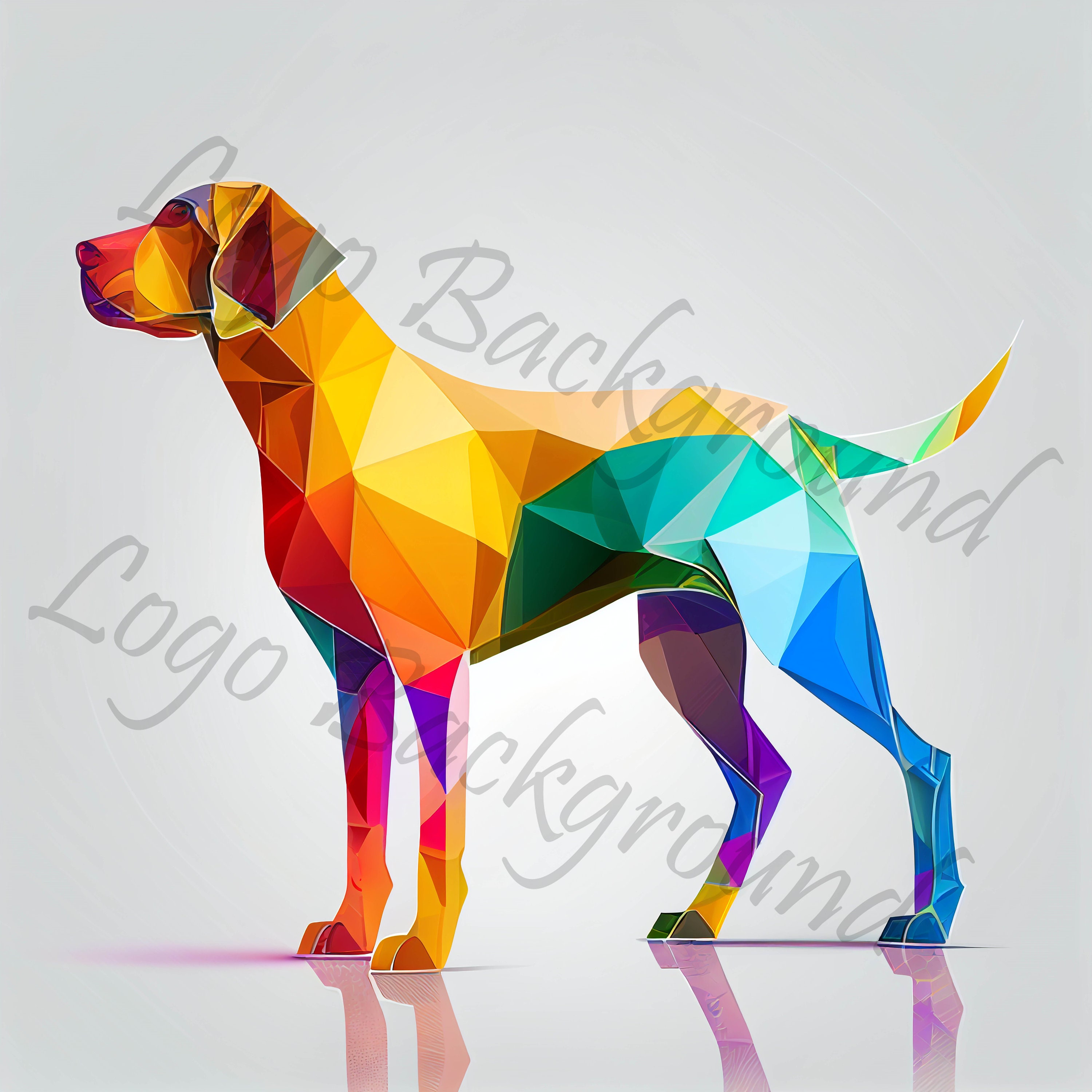 4x Polygon Dog Motifs, Logo Animals, High-resolution Jpgs, 300 Dpi ...