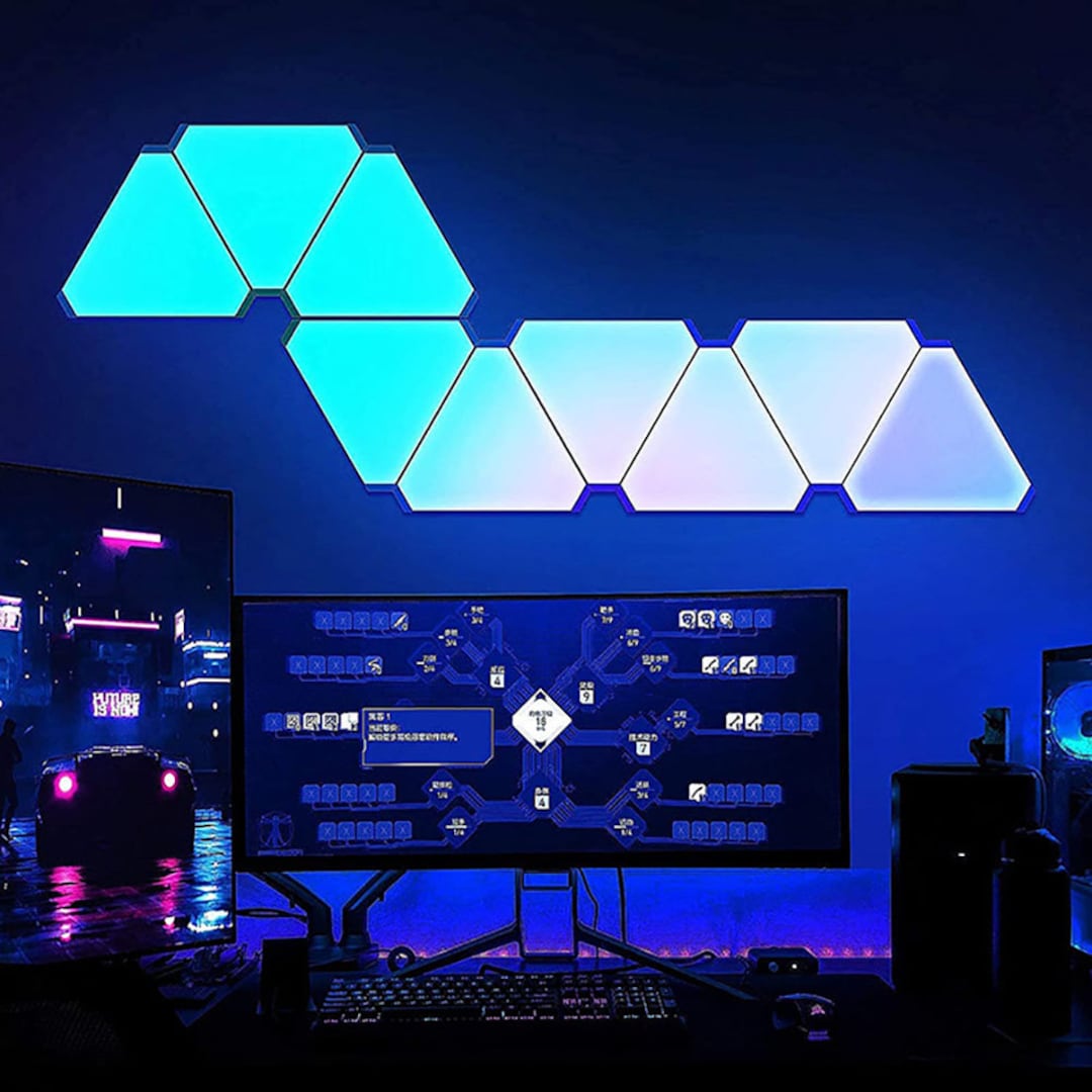Triangle Rgb Lights Wall Lamp Colorful Gamer Lamp Modern - Etsy