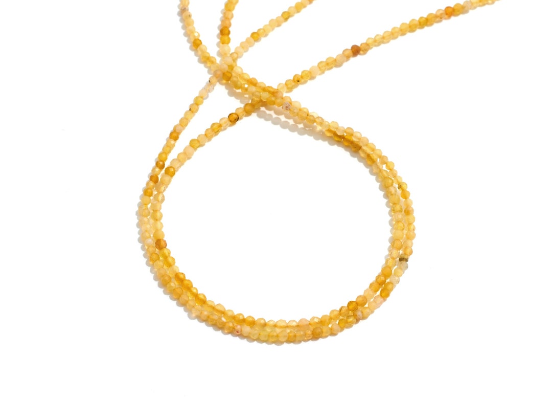 2mm Yellow Opal Round Beads / 15.5 Inch / Natural Stone Beads / Faceted ...