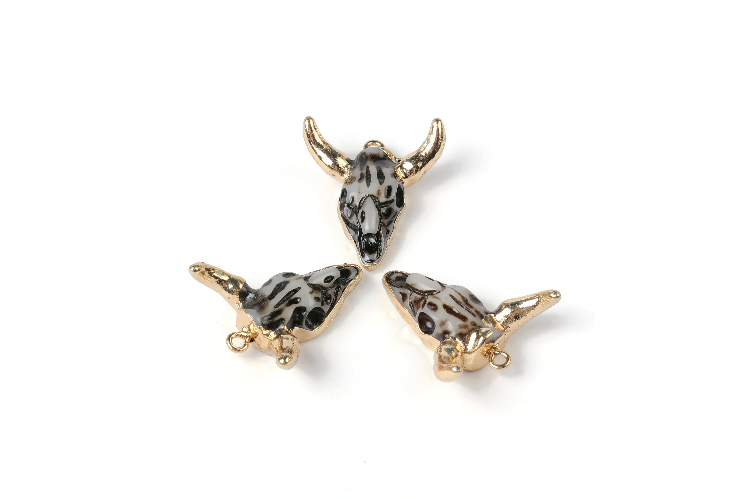 Resin Bull Charm and Pendant / Copper Buffalo Cattle Skull - Etsy