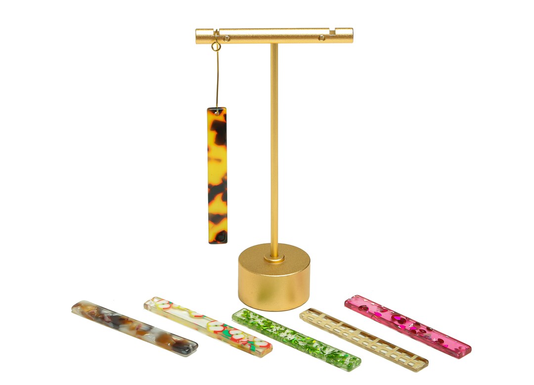 Acrylic Stick Charms / Long Stick Charms / Green Foil & Confetti ...