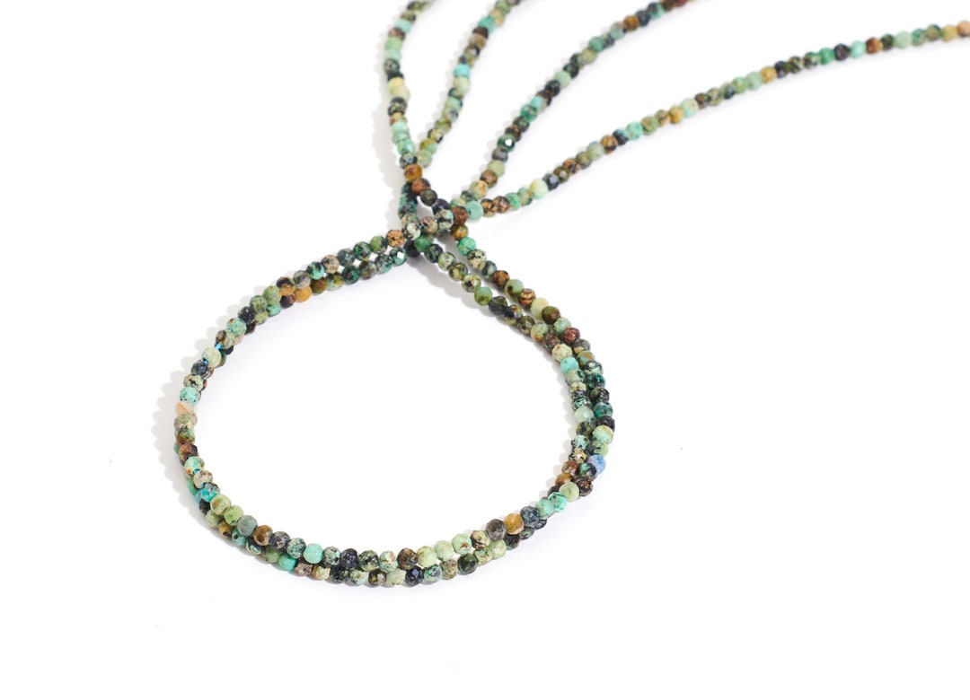 2mm Turquoise Round Beads / 15.5 Inch / Kallaite Faceted Round Gemstone ...