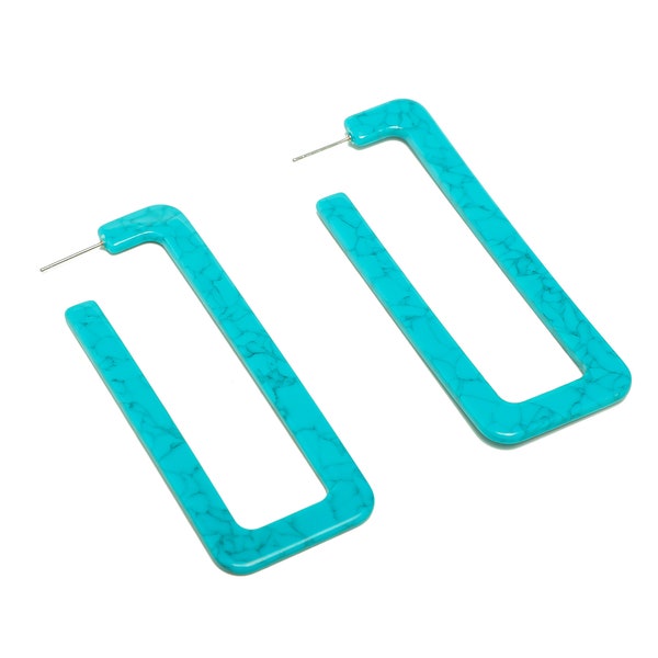 Rectangle Hoops - Etsy