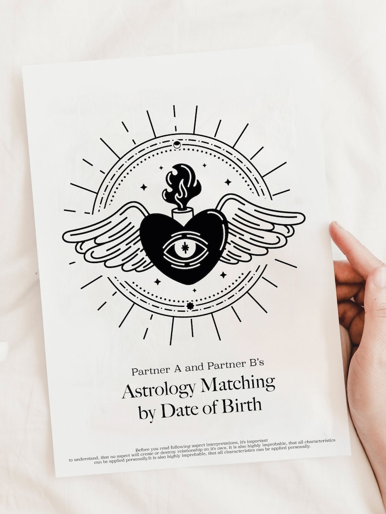 Synastry Chart Reading: Relationship Compatibility Report (printable ...