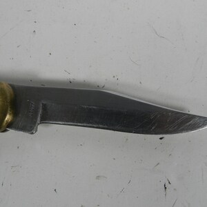 Vintage Klein Tools 44037 Wood Handle Folding Lockback Knife 3.5" Blade ...