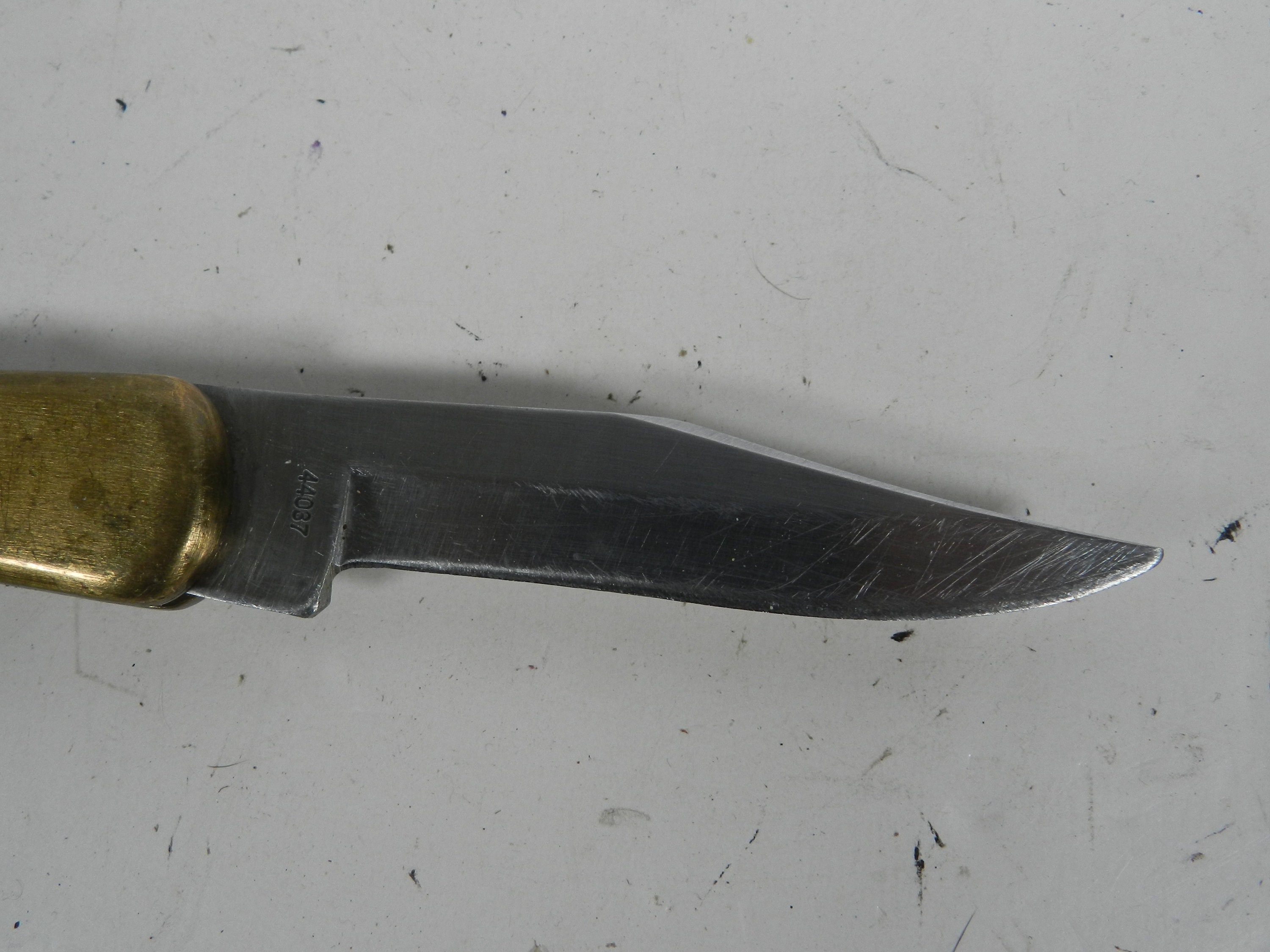 Vintage Klein Tools 44037 Wood Handle Folding Lockback Knife 3.5" Blade ...