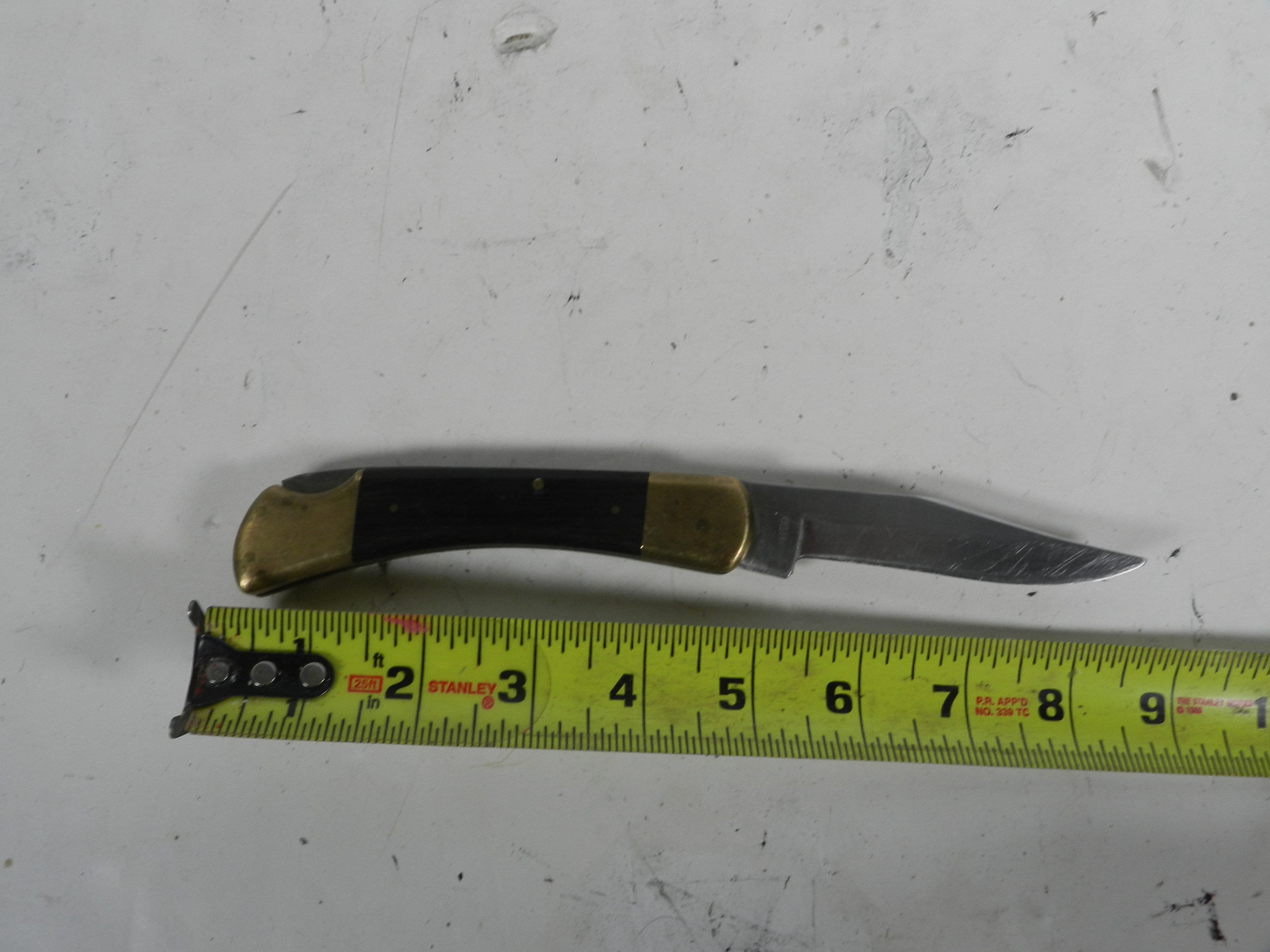 Vintage Klein Tools 44037 Wood Handle Folding Lockback Knife 3.5" Blade ...