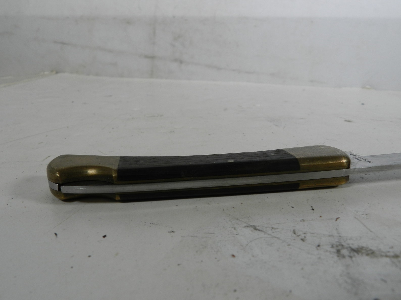 Vintage Klein Tools 44037 Wood Handle Folding Lockback Knife 3.5" Blade ...