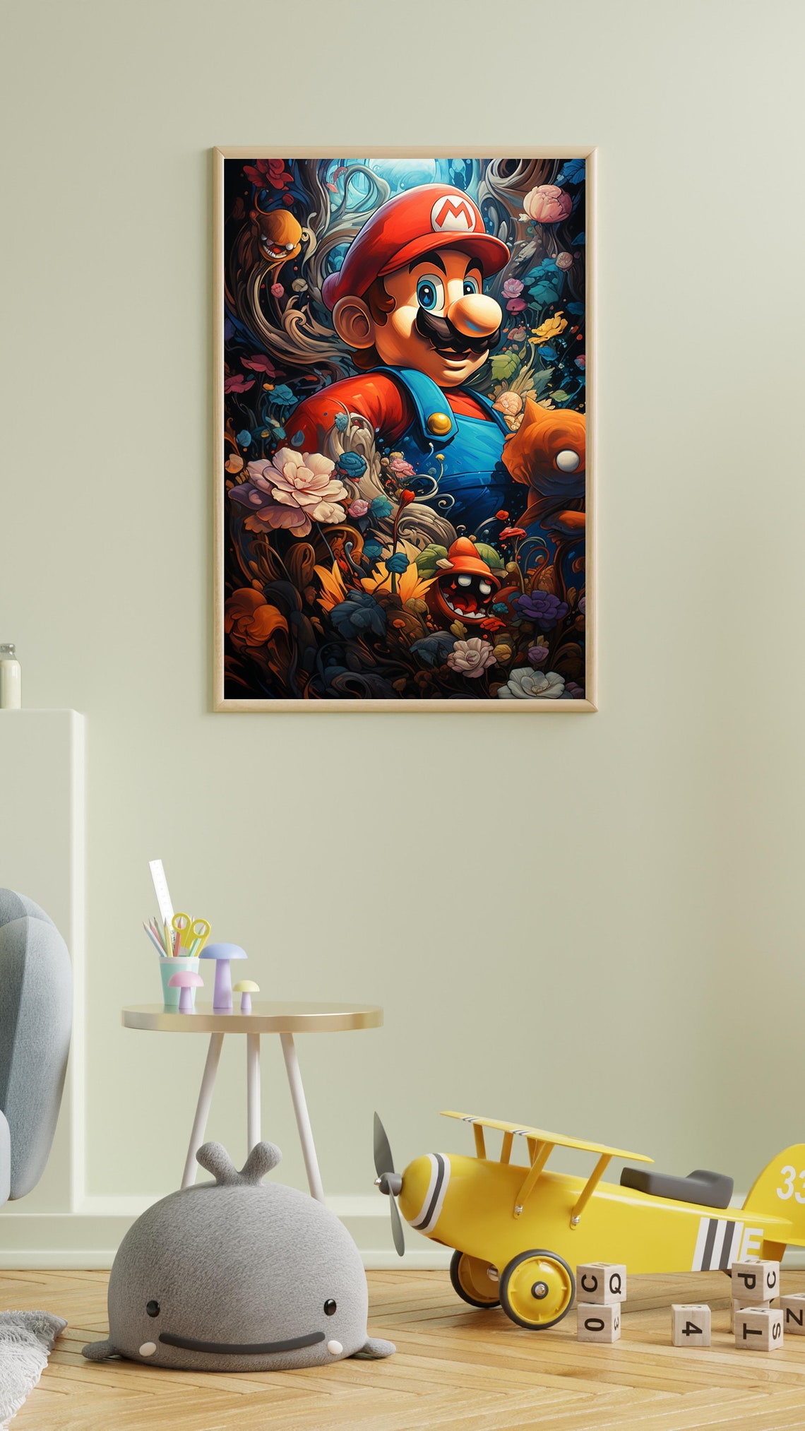 Super Mario Painting for Kids PRINTABLE Wall Art Digital Download Home ...