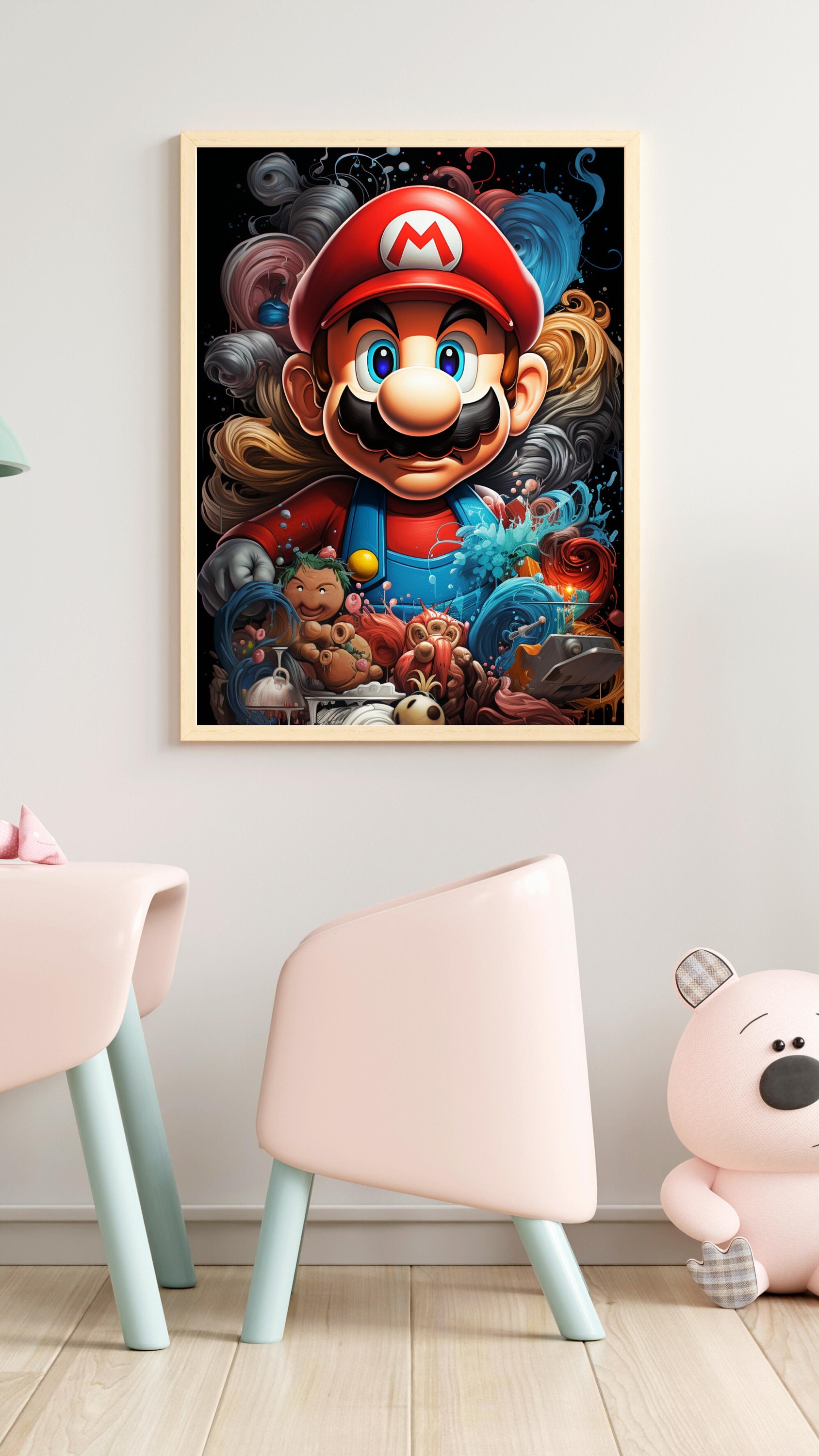 Super Mario Painting for Kids PRINTABLE Wall Art Digital - Etsy