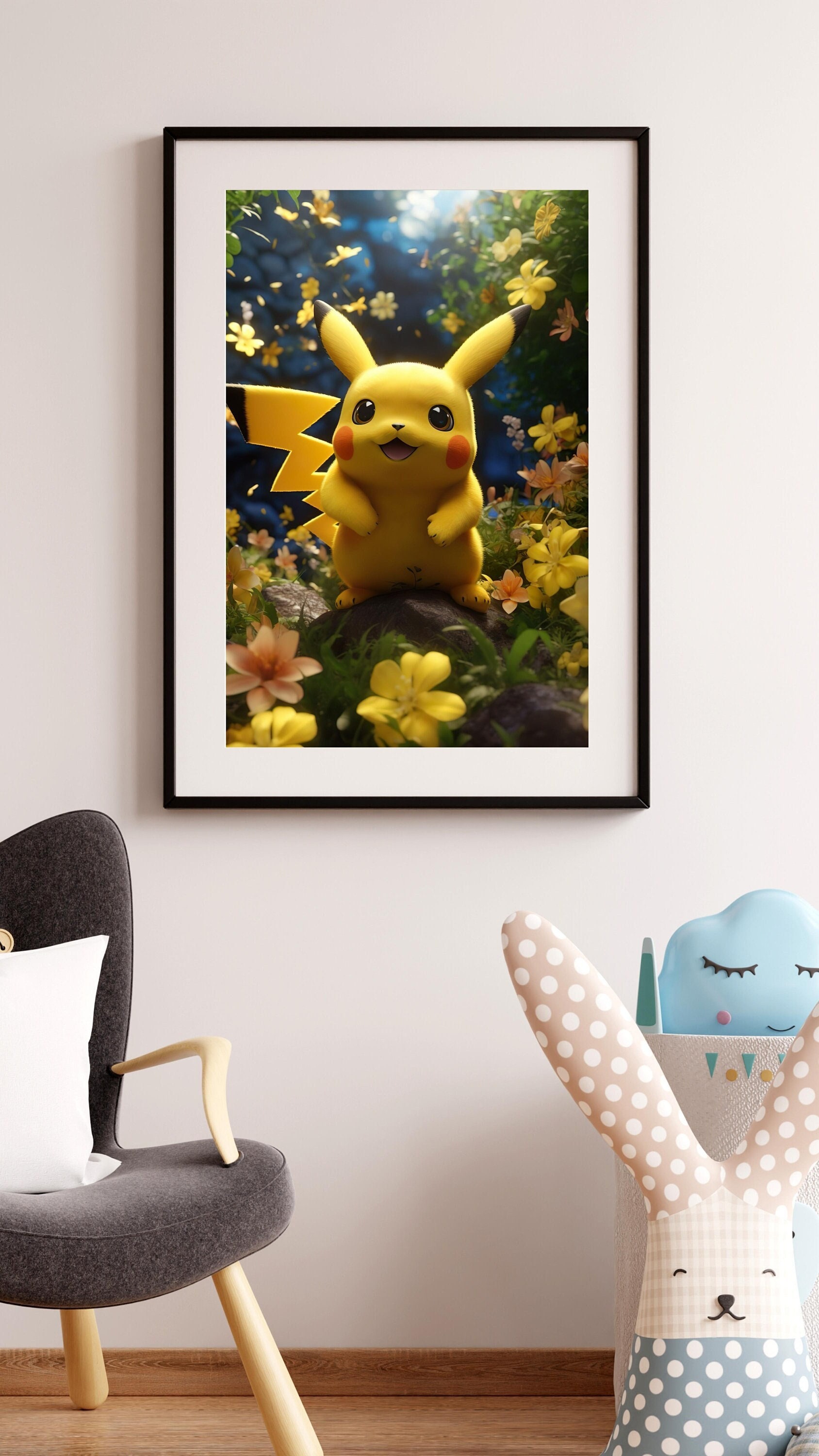 Pikachu Printing for Kids PRINTABLE Wall Art Digital - Etsy