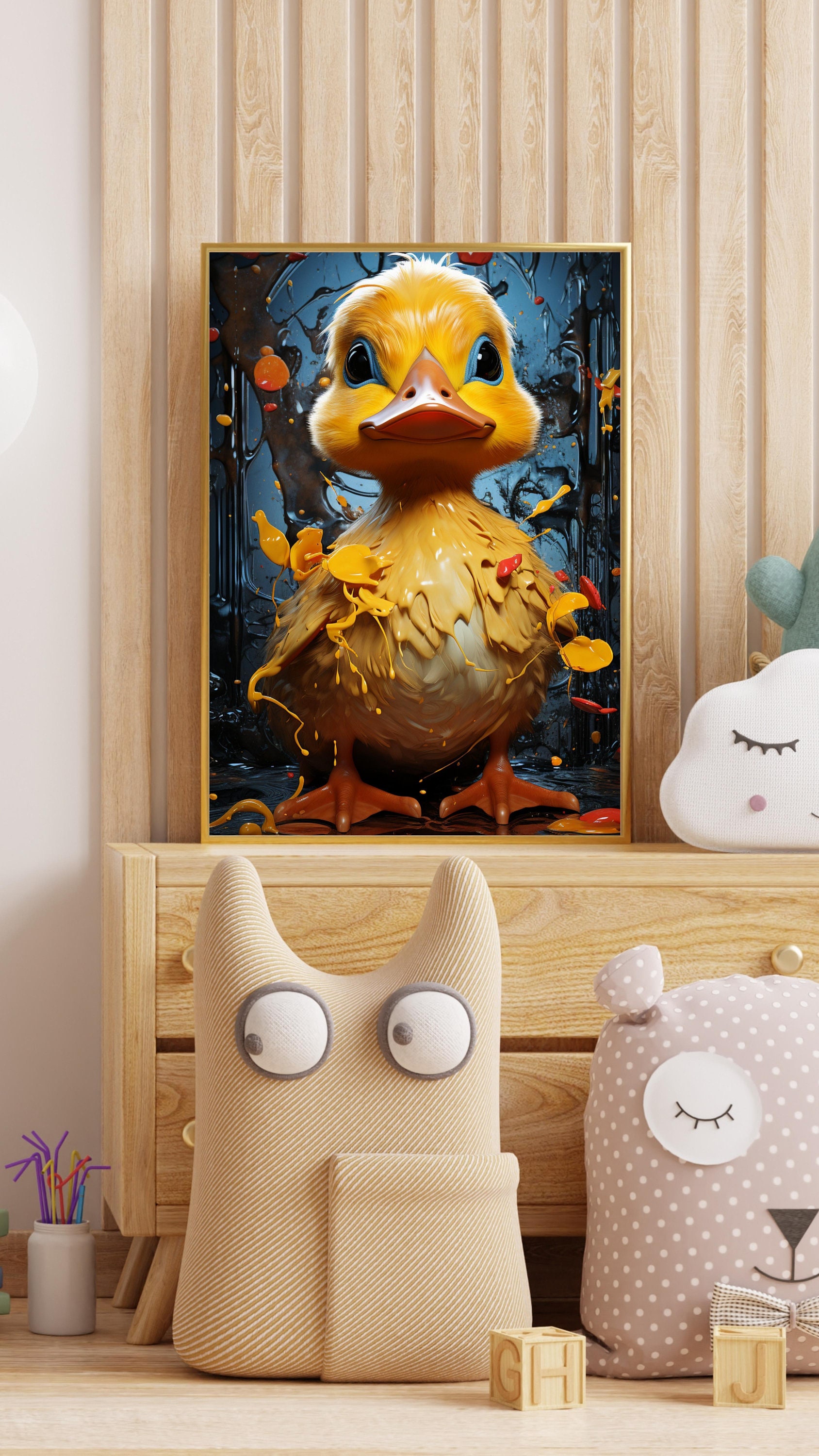 Cute Baby Duck Painting for Kids | PRINTABLE Wall Art | Digital ...