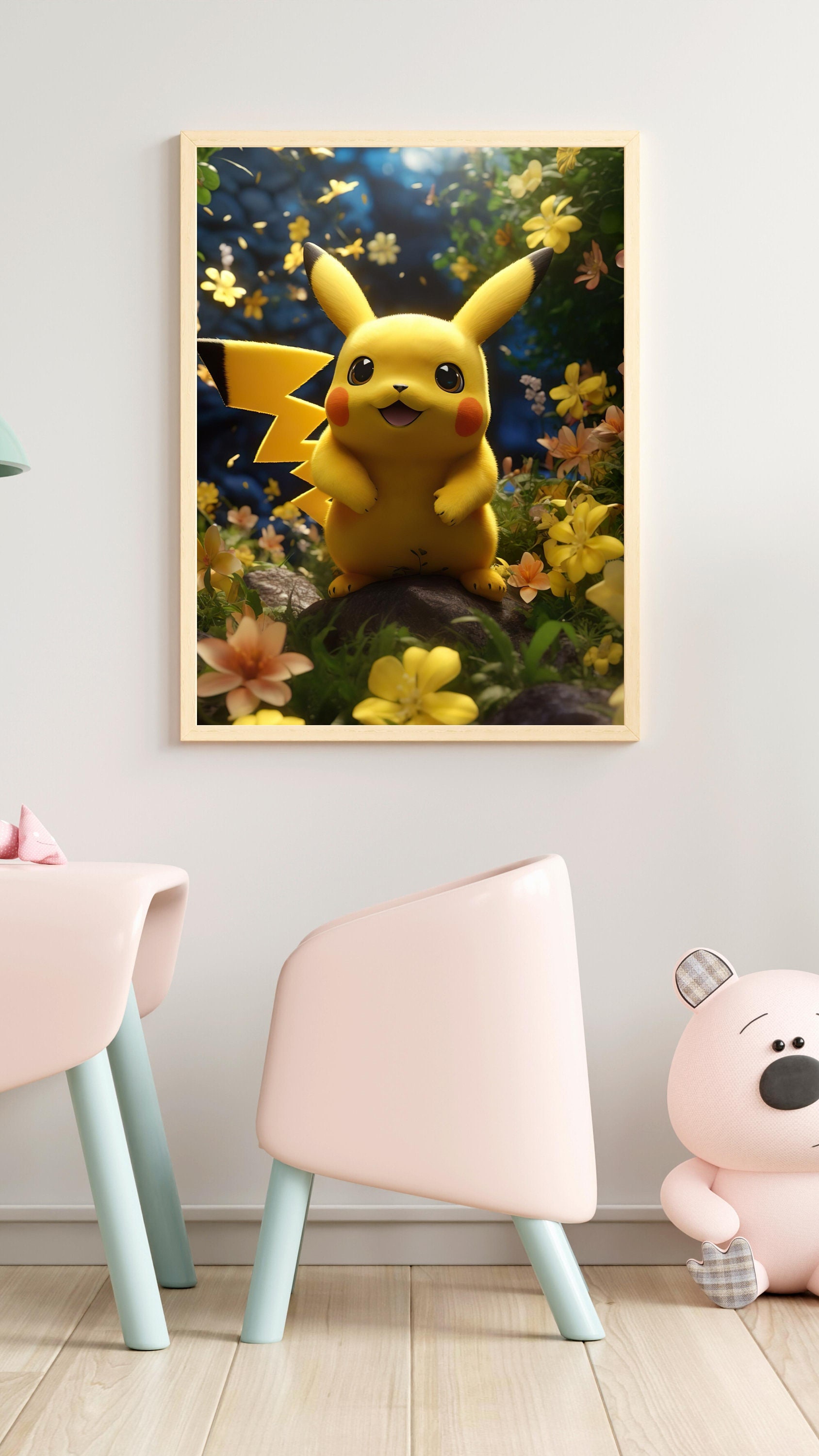 Pikachu Printing for Kids PRINTABLE Wall Art Digital - Etsy