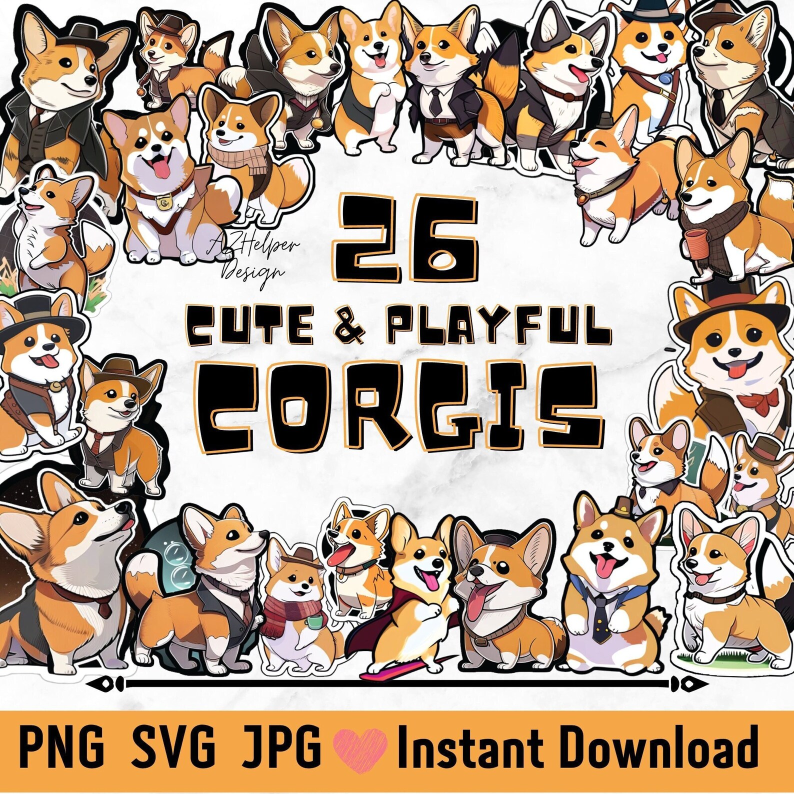 26 Cute & Playful Corgi Digital Stickers and Goodnotes Stickers Perfect ...