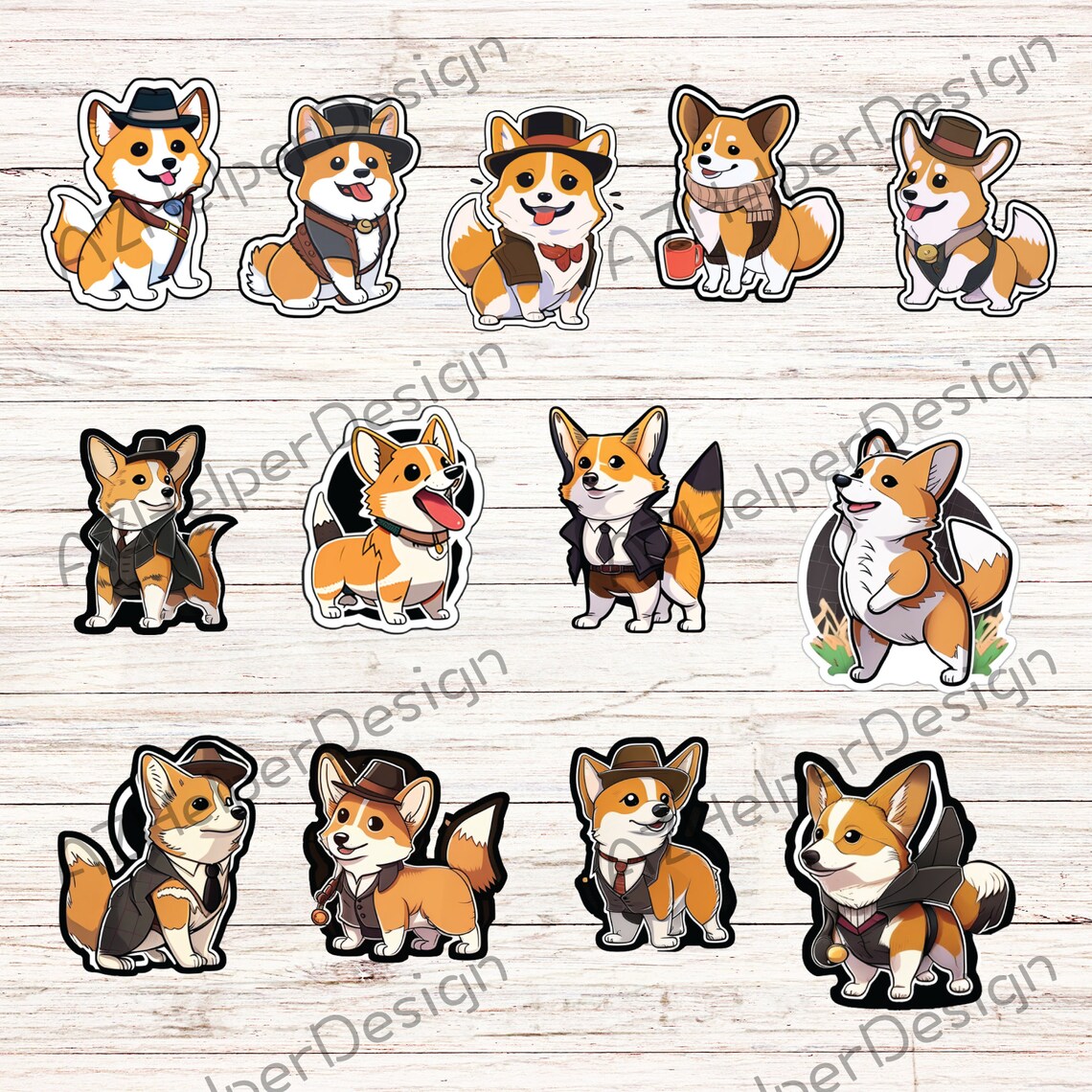 26 Cute & Playful Corgi Digital Stickers and Goodnotes Stickers Perfect ...
