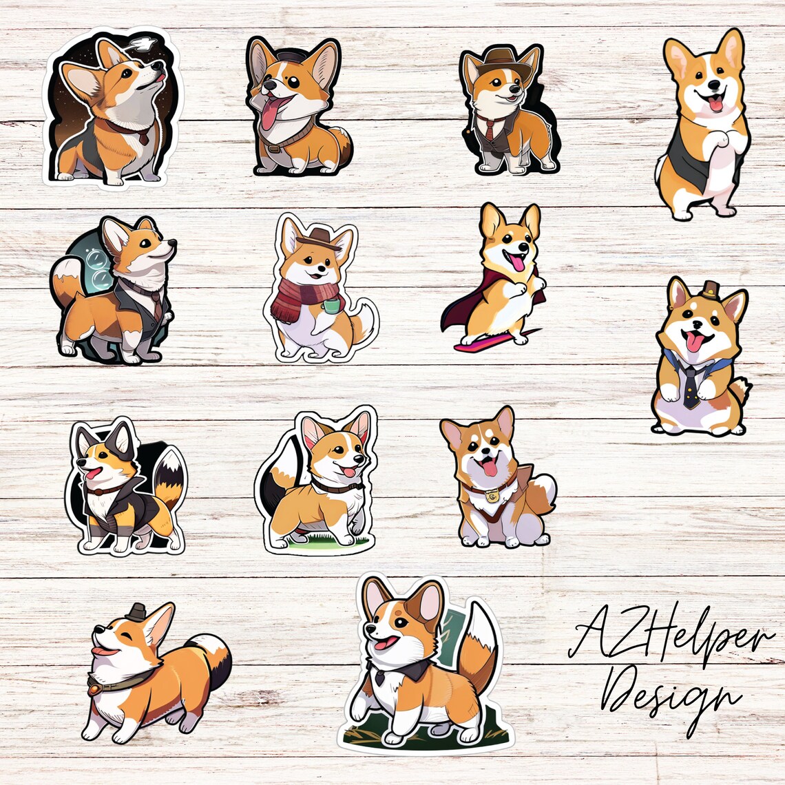 26 Cute & Playful Corgi Digital Stickers and Goodnotes - Etsy