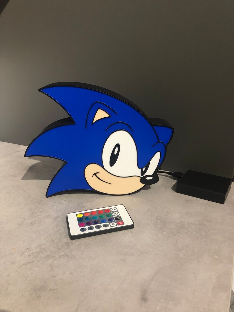 Sonic the Hedgehog 3D Printed Lamp. - Etsy