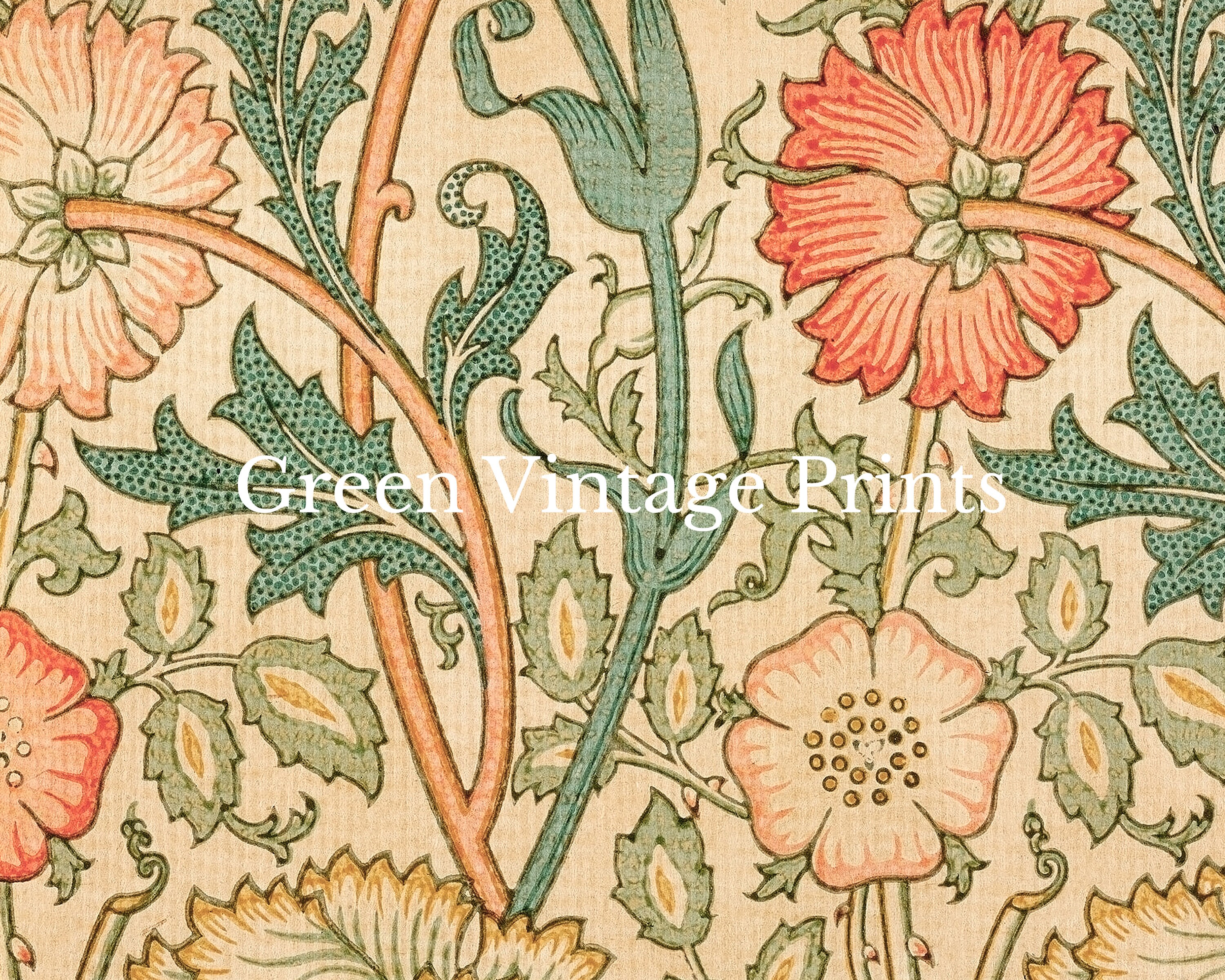 William Morris Pink and Rose Famous Pattern Vintage Wall Art Prints ...