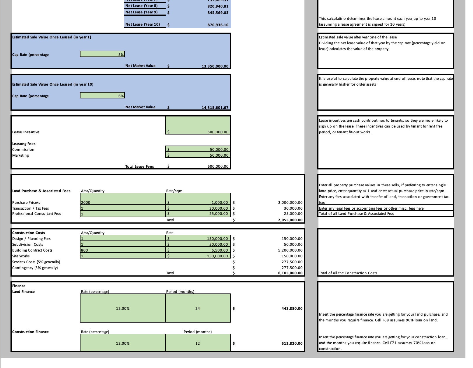 Property Development Spreadsheet: to Lease - Etsy