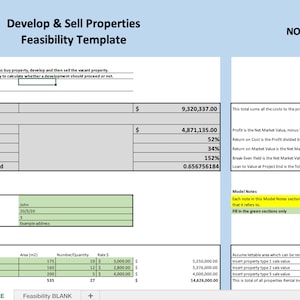 Property Development Feasibility Template - Etsy
