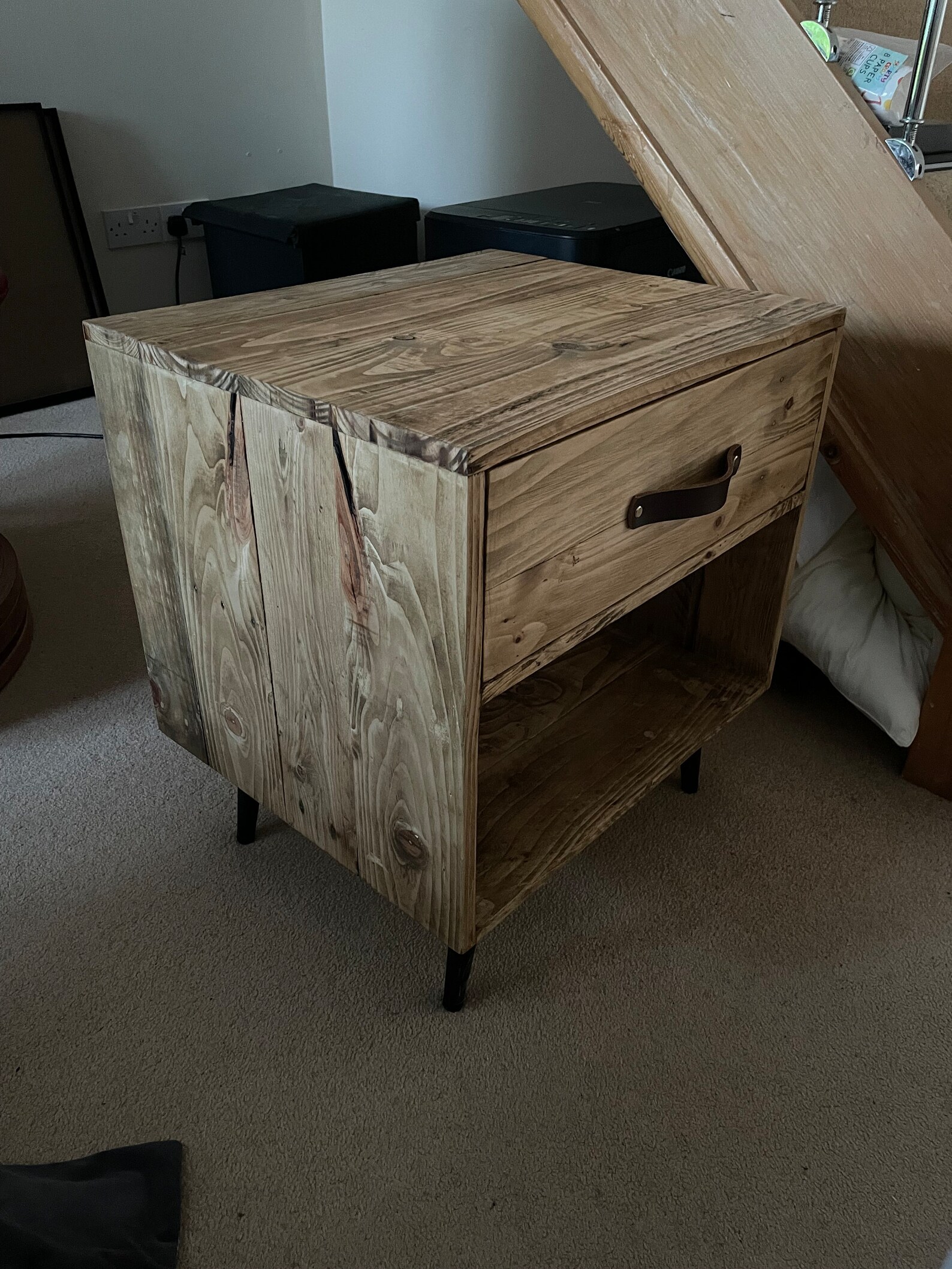 Bedside Table / Nightstand With 'push to Open' Drawer, Made From ...