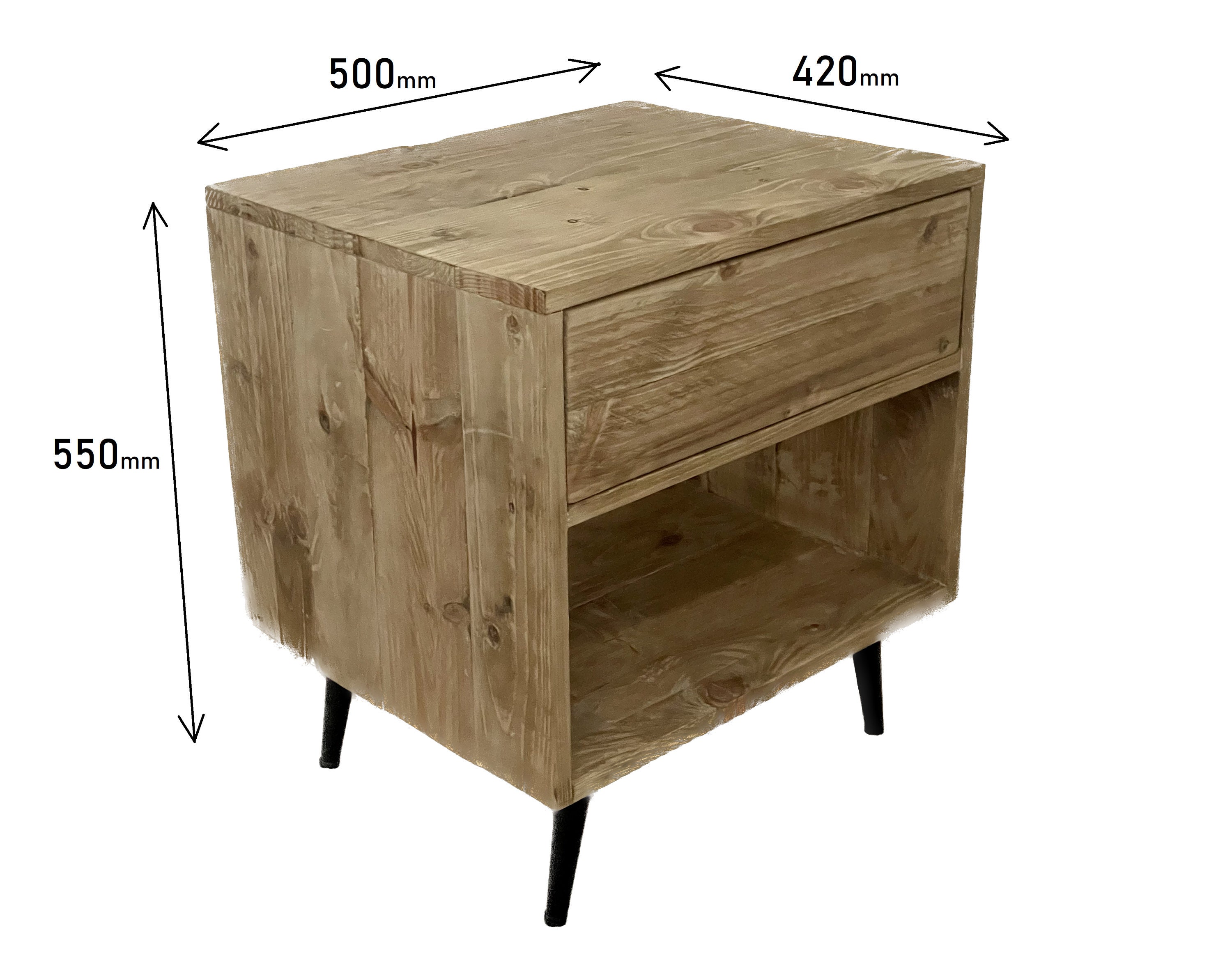 Bedside Table / Nightstand With 'push to Open' Drawer, Made From ...