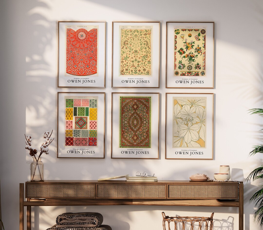 Set of 6 Owen Jones Print Eclectic Galley Set Middle East Wall Art ...