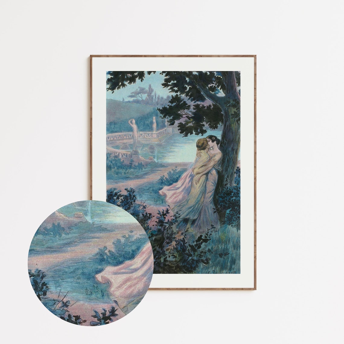 Georges Rochegrosse Two Woman Kissing Lesbian Art Print Wlw Painting ...