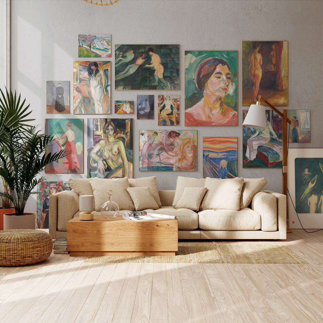 Edvard Munch Painting Bundle the Scream Figurative Artwork Female ...