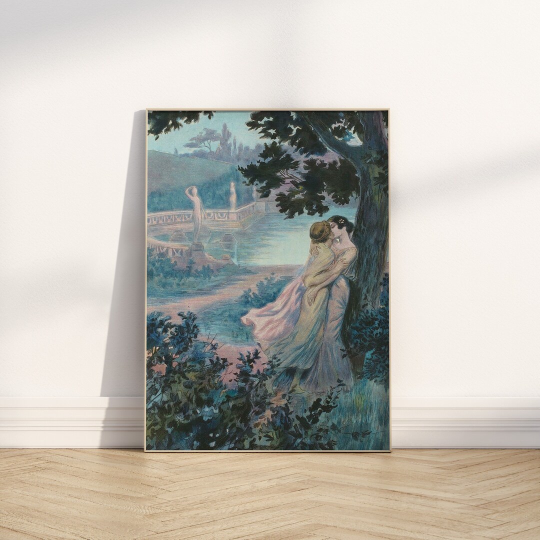 Georges Rochegrosse Two Woman Kissing Lesbian Art Print Wlw Painting ...