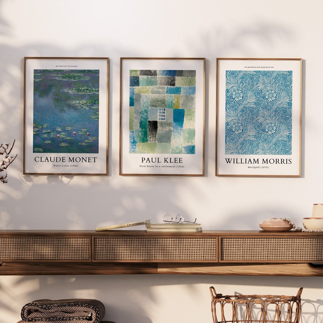 Set of 3 Gallery Wall Set Paul Klee Claude Monet Water Lilies Monet ...