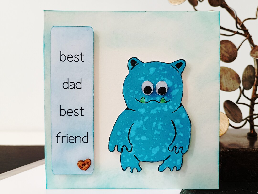 Dad Birthday Card Little Monster Card - Etsy