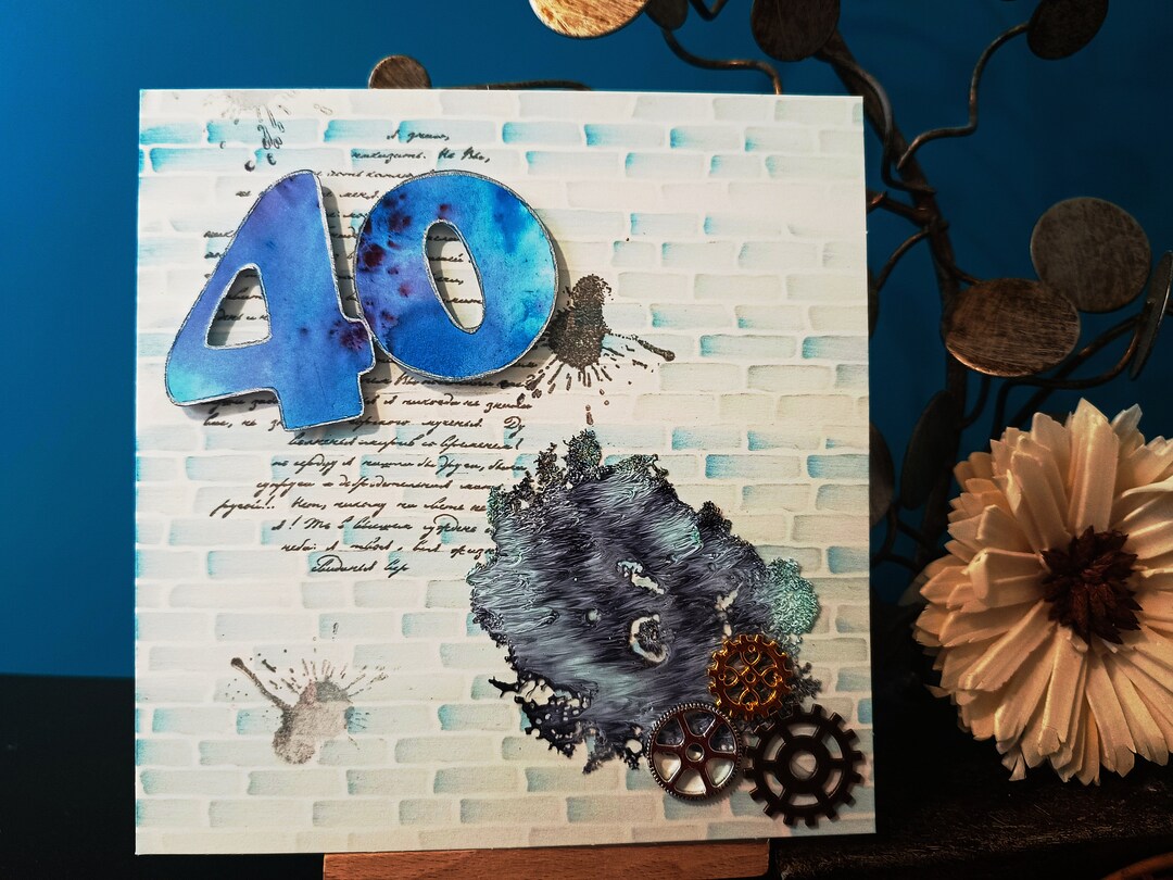 Handmade 3D Abstract 40th Birthday Greetings Card Absract Art - Etsy