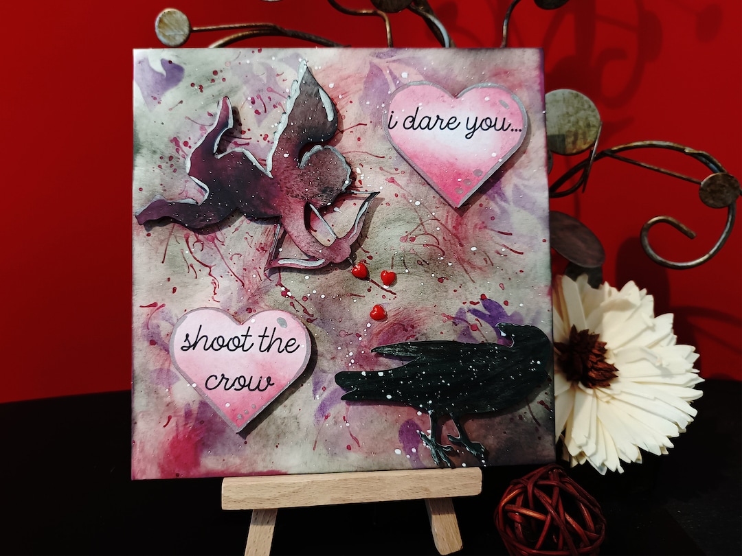 Crow Cupid Gothic Valentine's Day Greetings Card - Etsy