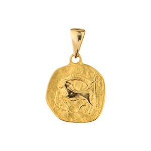 14K Gold Capricorn Zodiac Pendant – Unique Capricorn Necklace Charm - Etsy