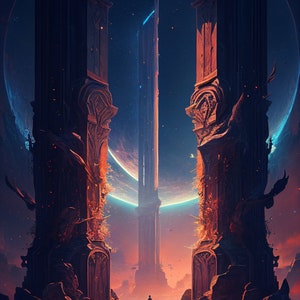 AI HD Epic Sci-fi Fantasy Pillars (v1) - Etsy