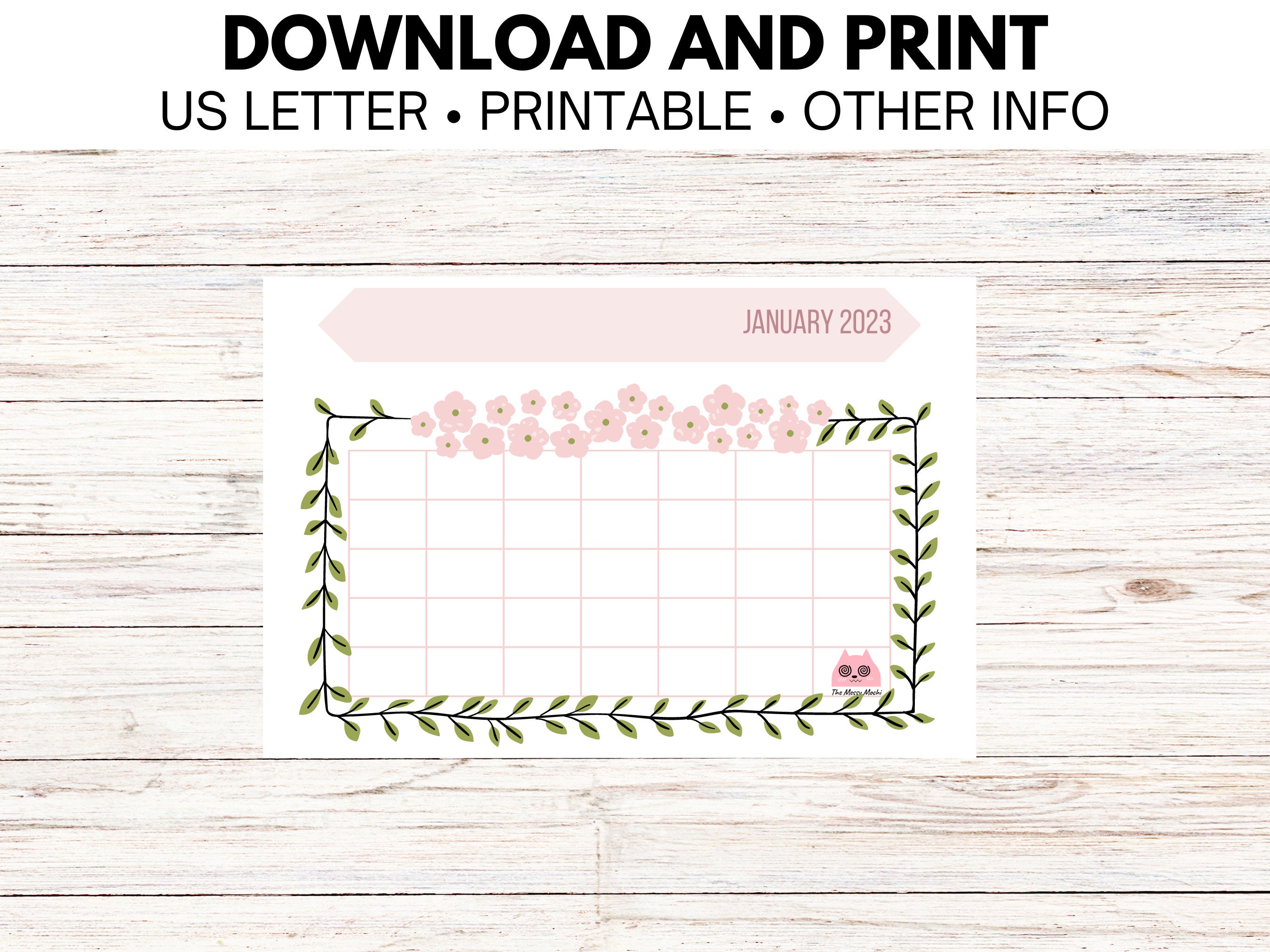 2023 Calendar Sakura Printable - Etsy