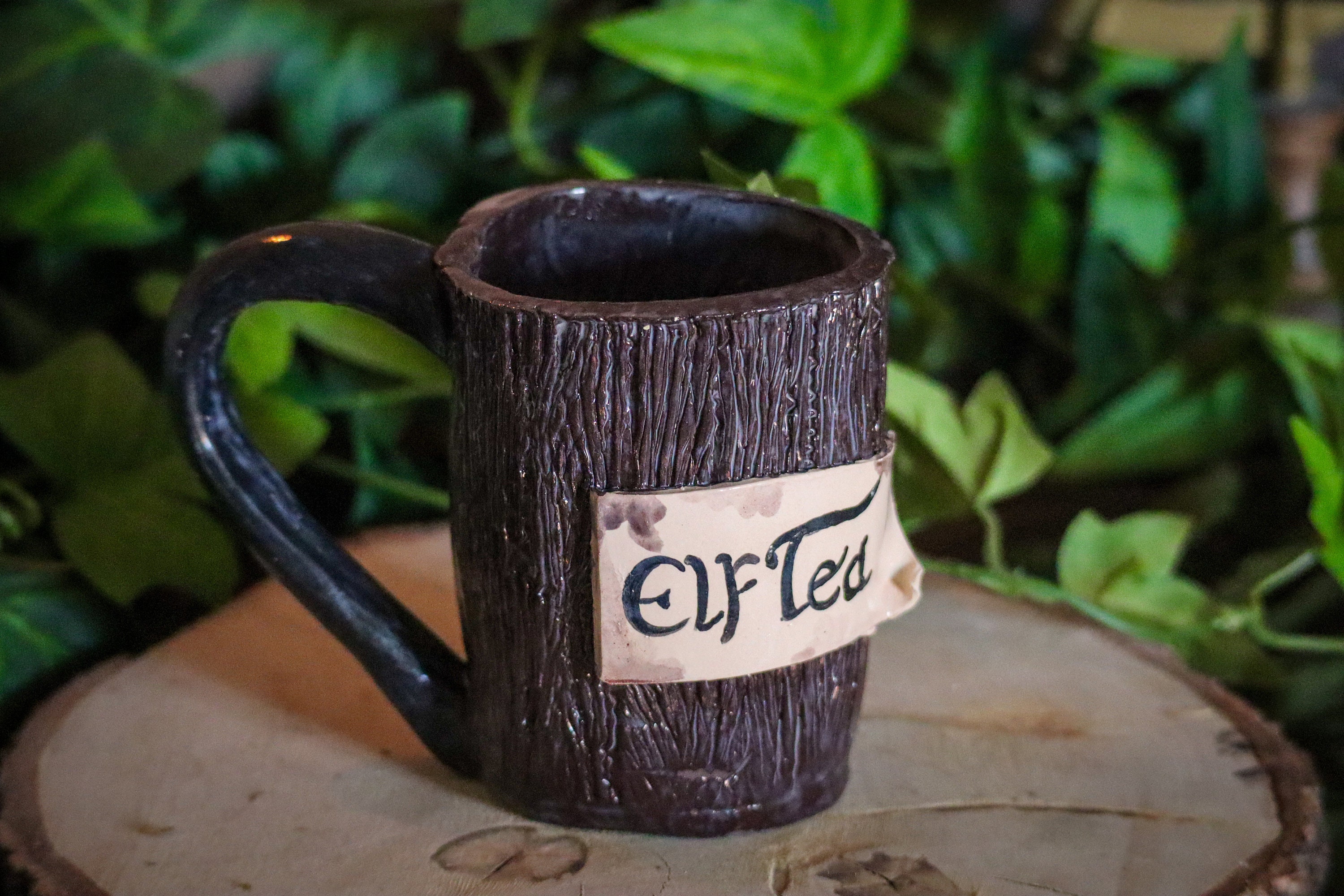 Wood Effect Mug With Mushroom for Tableware Hobbit Mushroomlover Witch ...