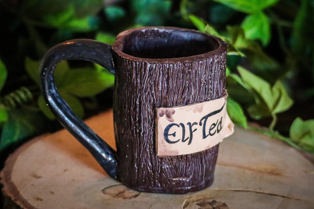 Wood Effect Mug With Mushroom for Tableware Hobbit Mushroomlover Witch ...