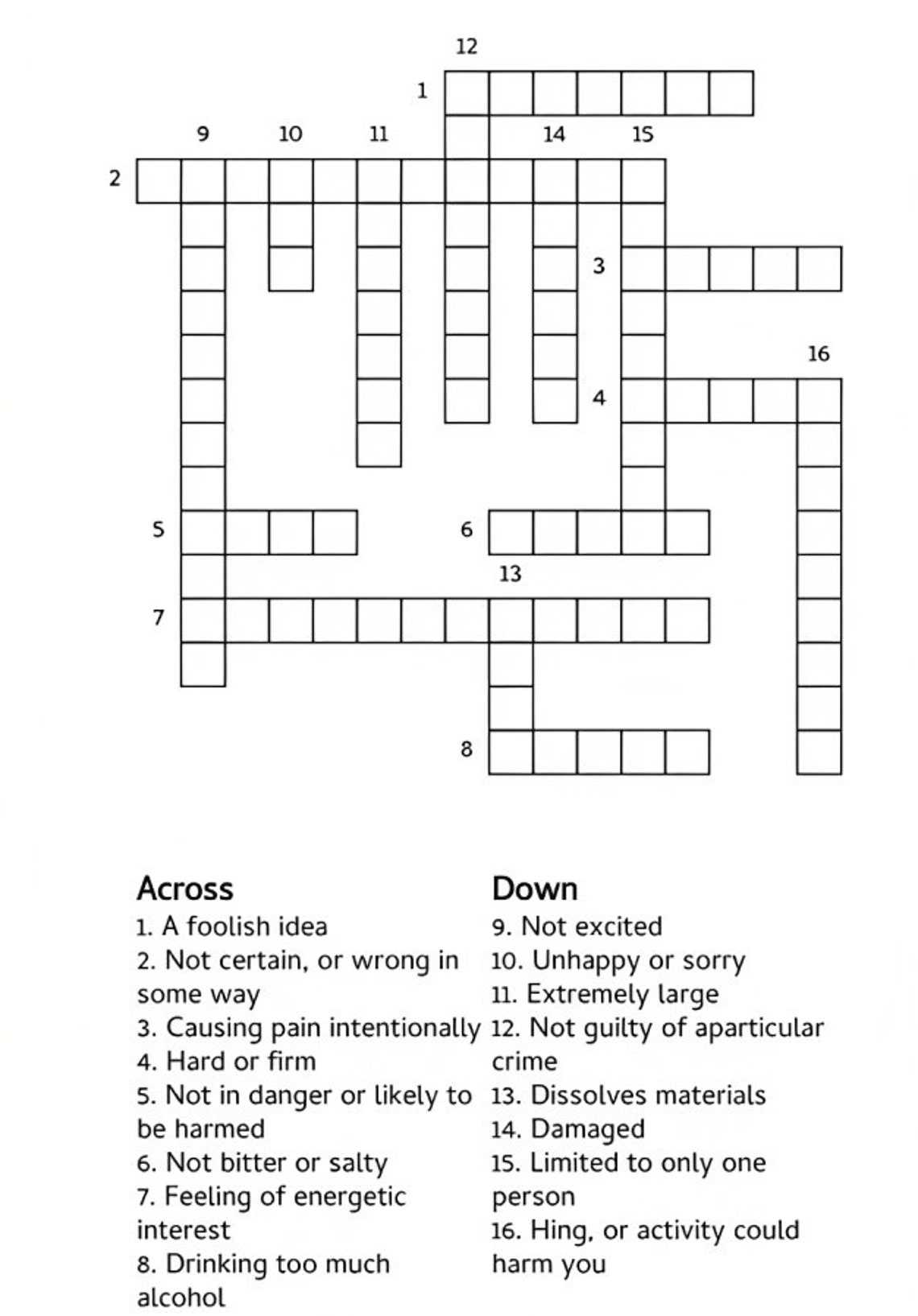 Printable Crossword Puzzle Book - Etsy