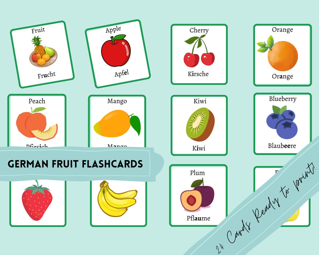 Flashcards German Fruit Flashcards - Etsy
