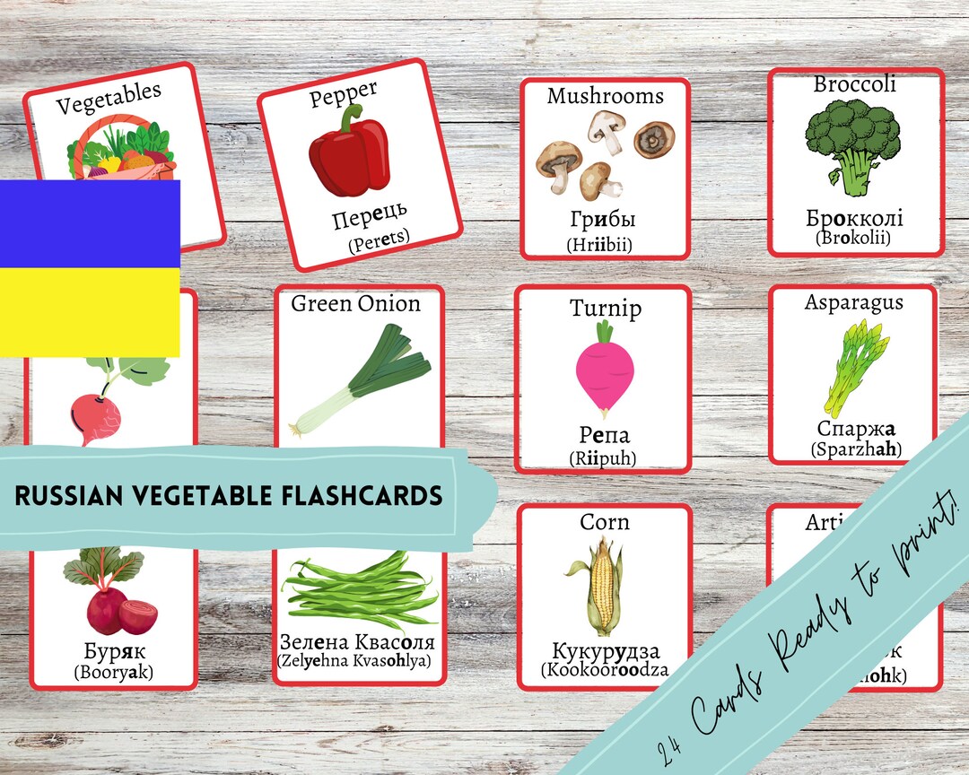 Flashcards Ukrainian Vegetable Flashcards - Etsy