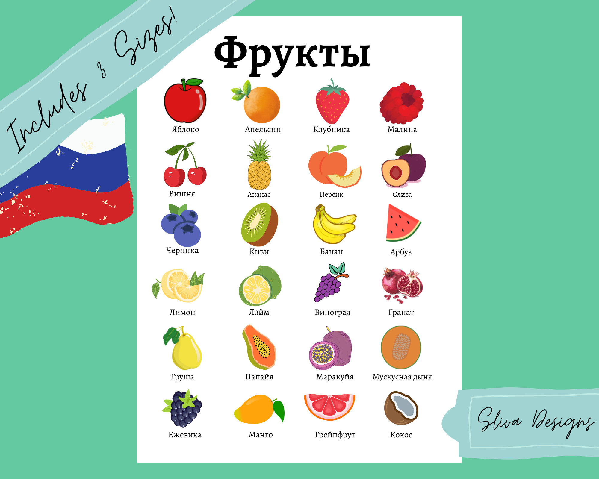 Art Print Russian Fruit Poster - Etsy