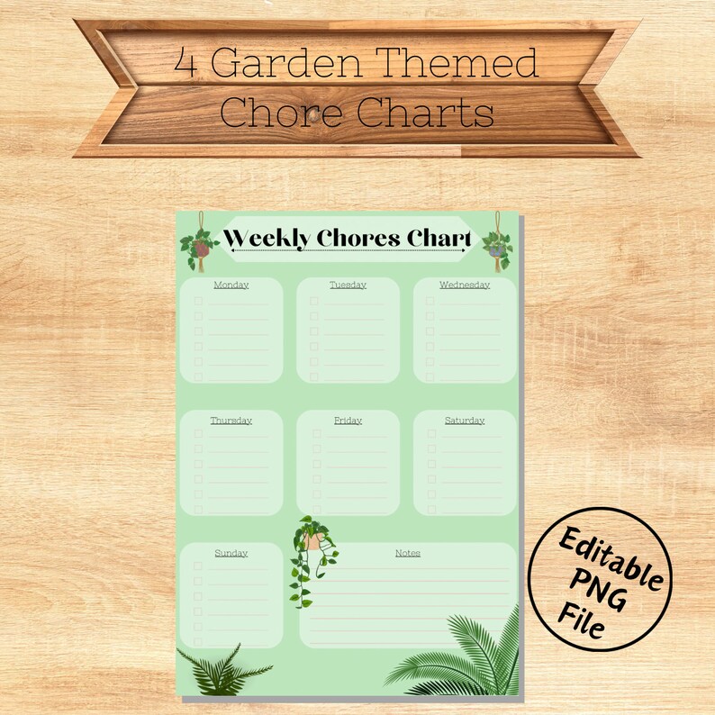 Chores Chart Four Pack - Etsy