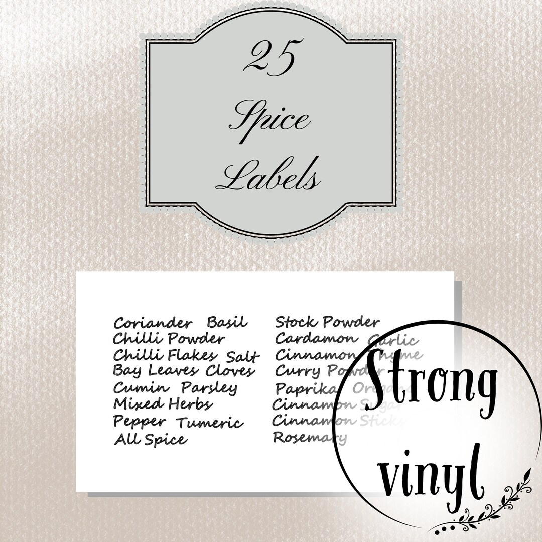 Spice Labels - Etsy