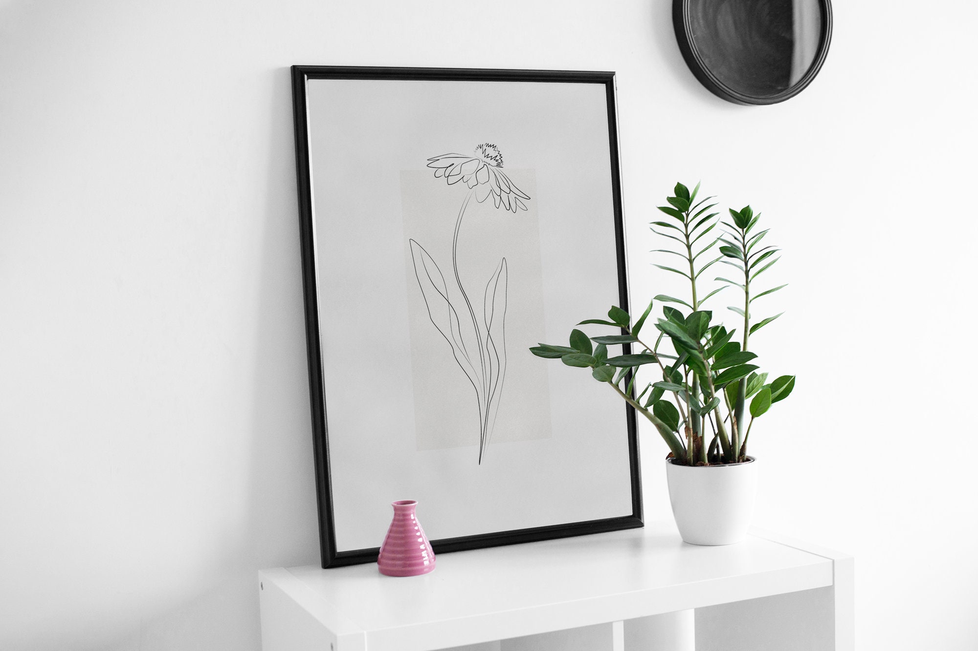 Set of 3 Flower Line Art Posters, Flower One Line Drawing, Minimalist ...