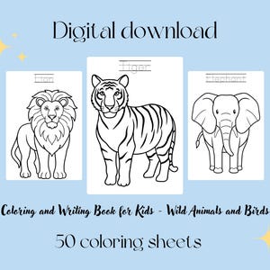 50-page Wild Animals Tracing Workbook for Kids - Learn to Write Animal ...