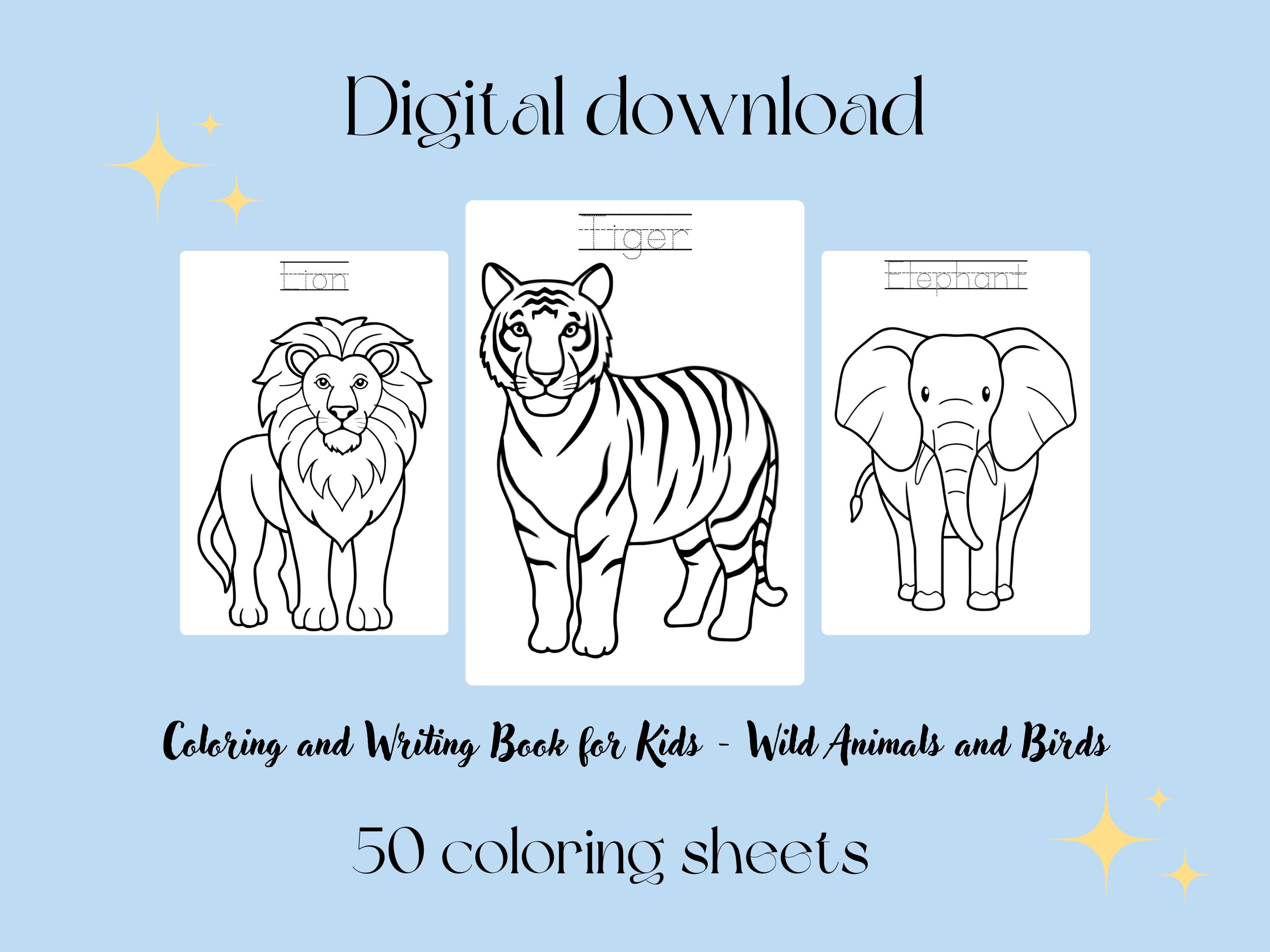 50-page Wild Animals Tracing Workbook for Kids - Learn to Write Animal ...