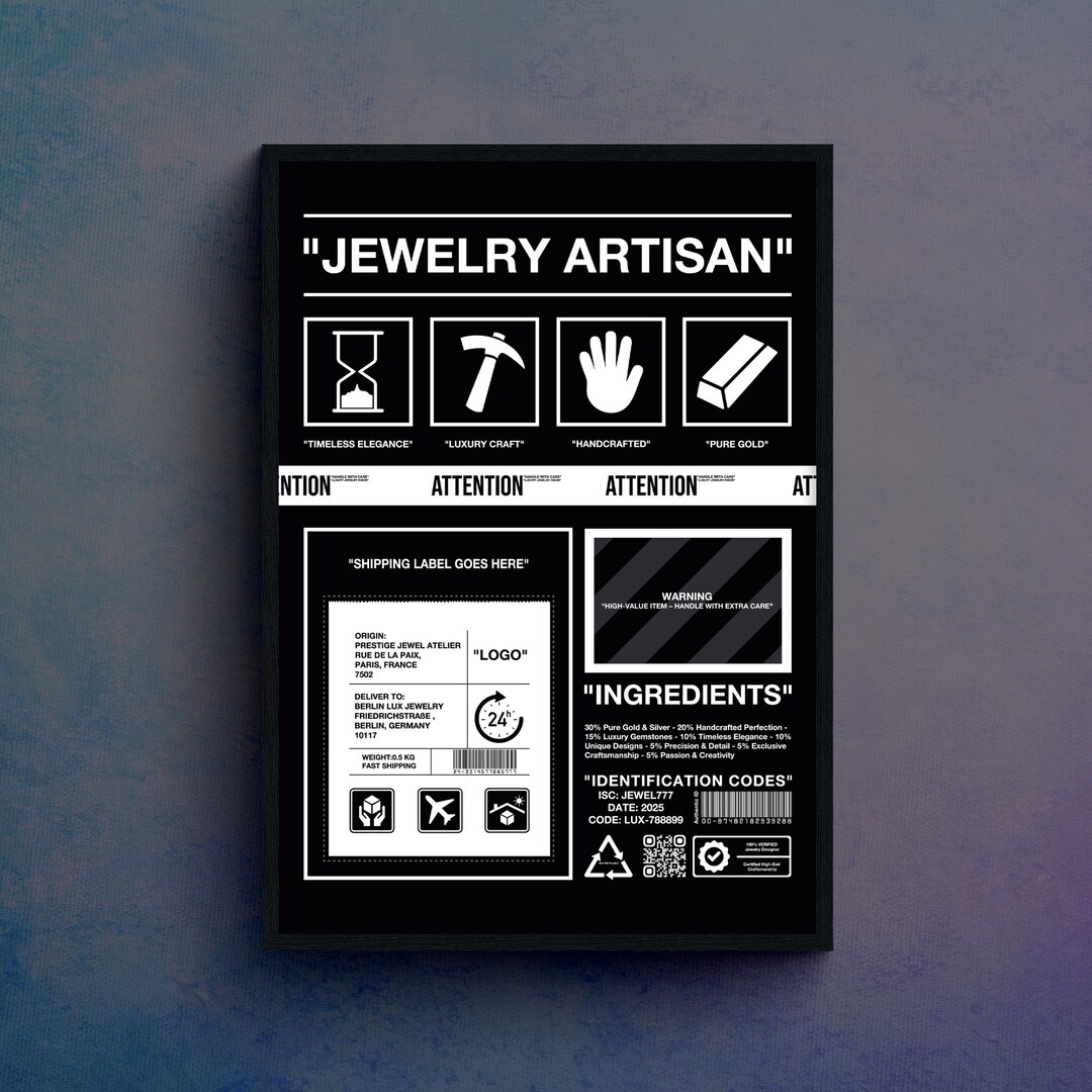 Jewelry Artisan Poster - Jewel Print - Timeless Poster - Workshop Decor ...